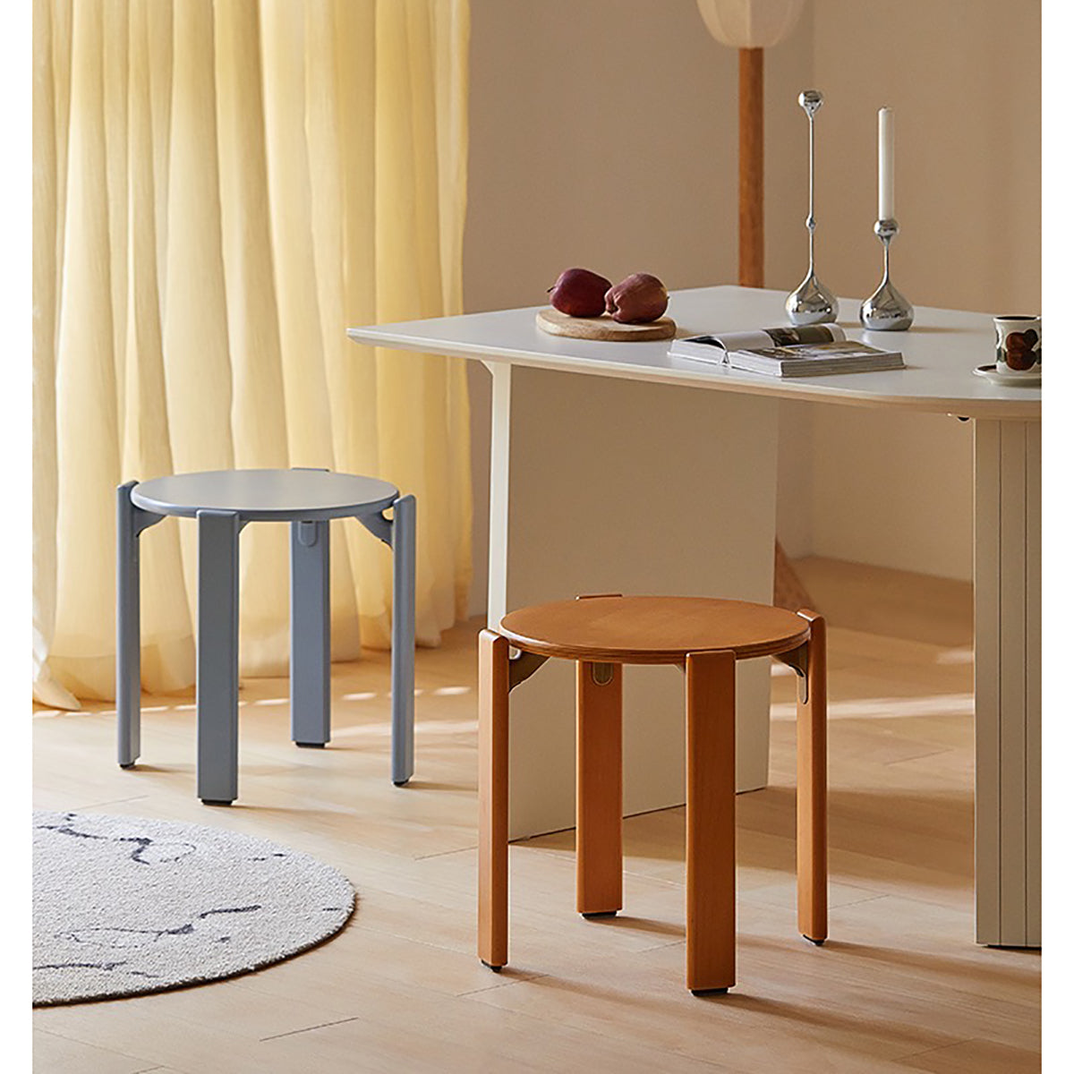 COZONI Lemos Stool | lacquered beech dining chair