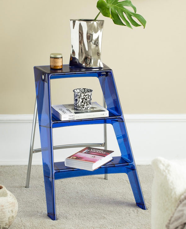 COZONI Folding Step Ladder (Smoke Blue) | 3 step ladder