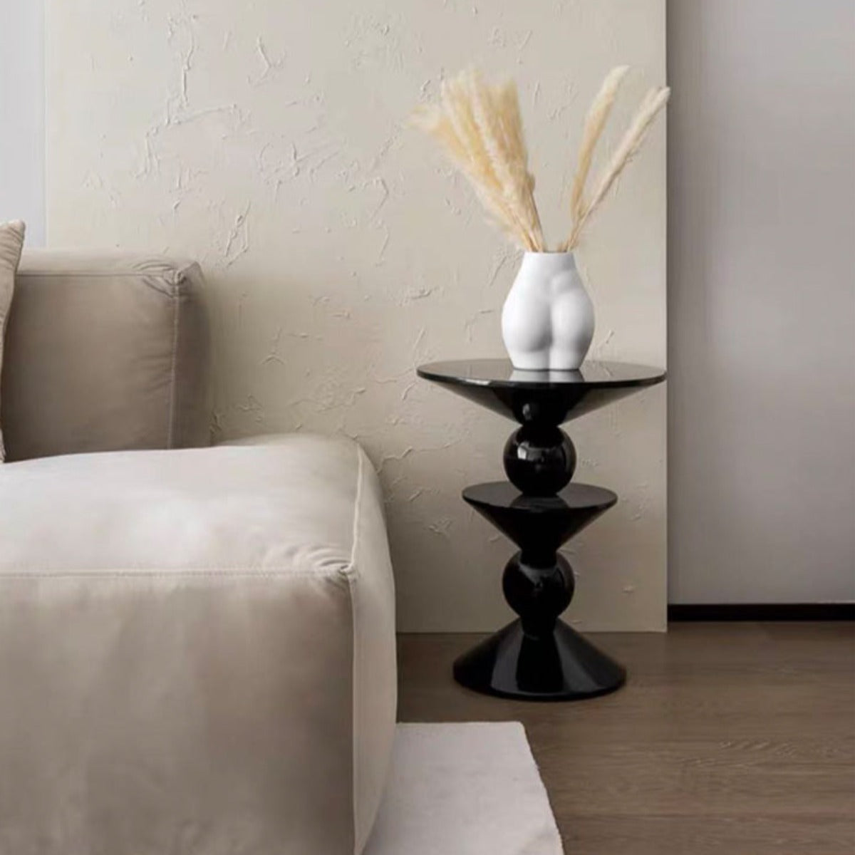 COZONI Maya Side Table | Black Modern Geometric Table